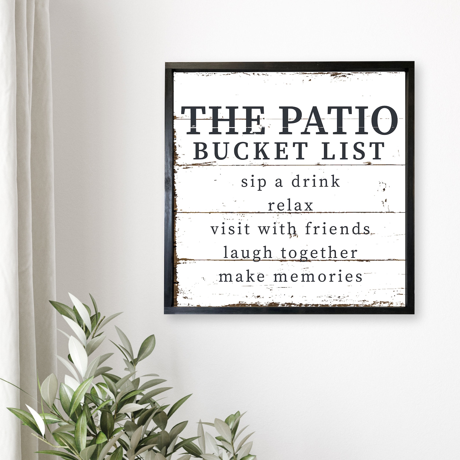 The Patio Bucket List — Canvas Wall Decor, Many Sizes and Stain Options ...