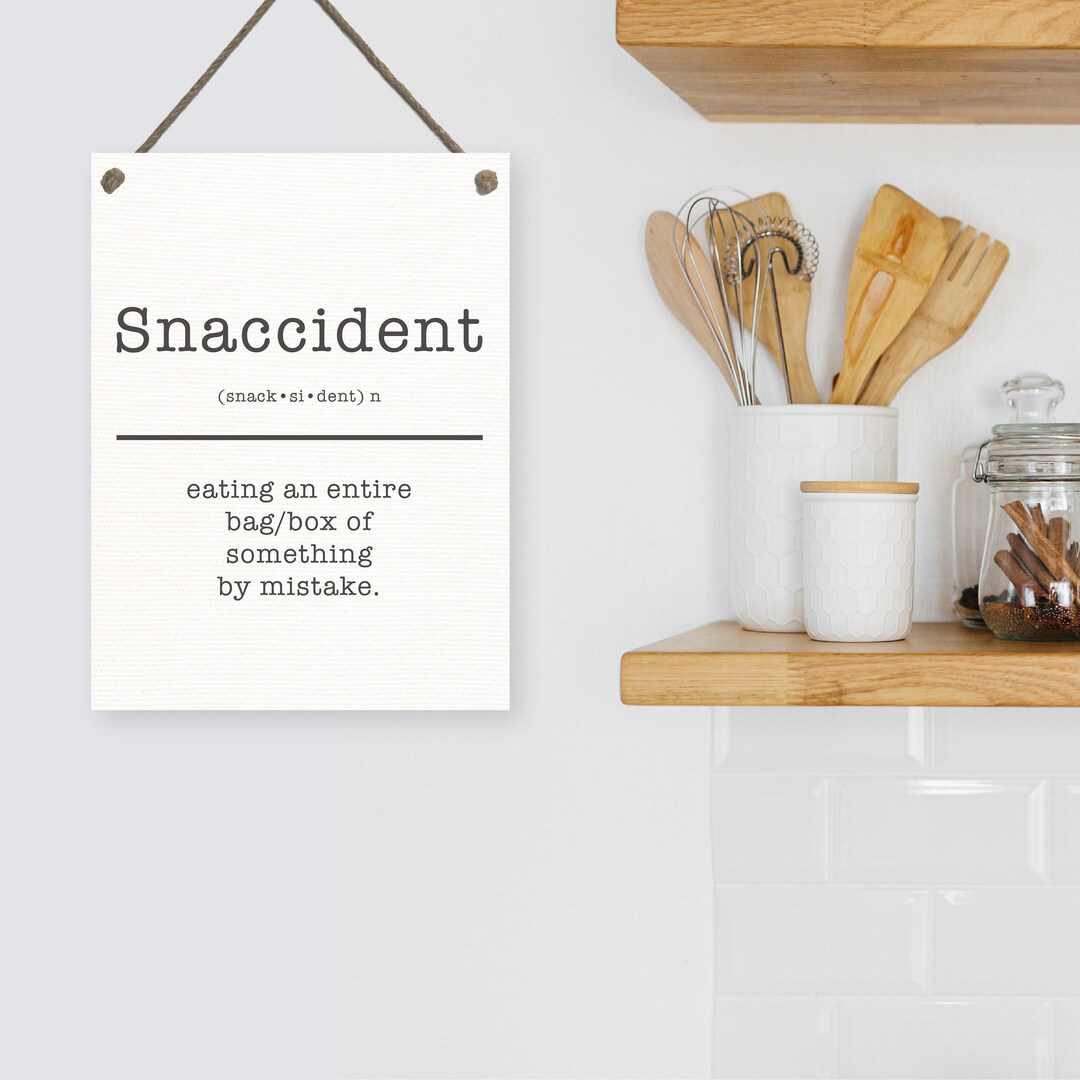 Snaccident Funny Kitchen Definition — Home Decor Rope Board Panel With ...