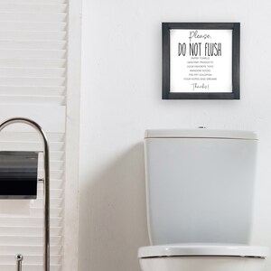 Please Do Not Flush...— Funny Bathroom Rules Canvas, Toilet Humor ...