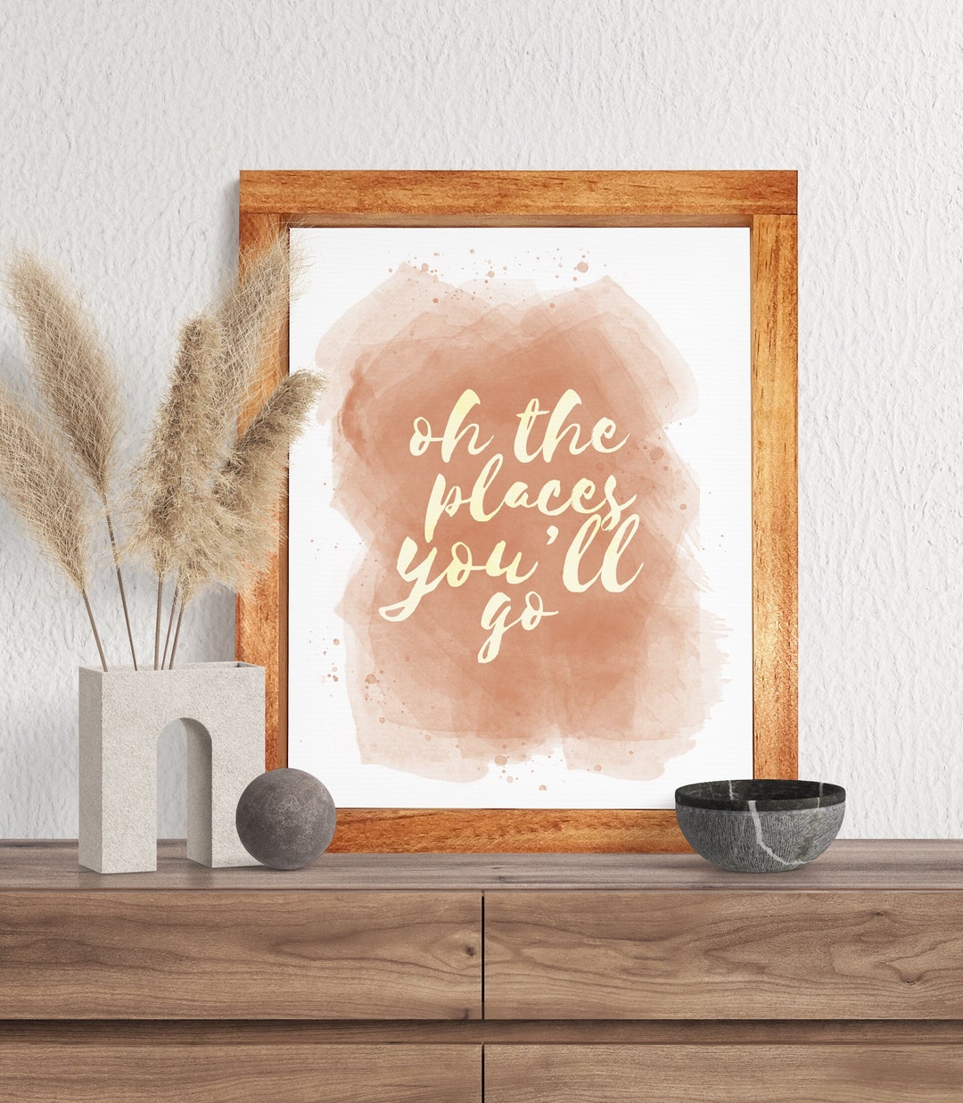 Oh the Places You'll Go - Watercolor Boho Styled Bedroom Canvas, Baby ...