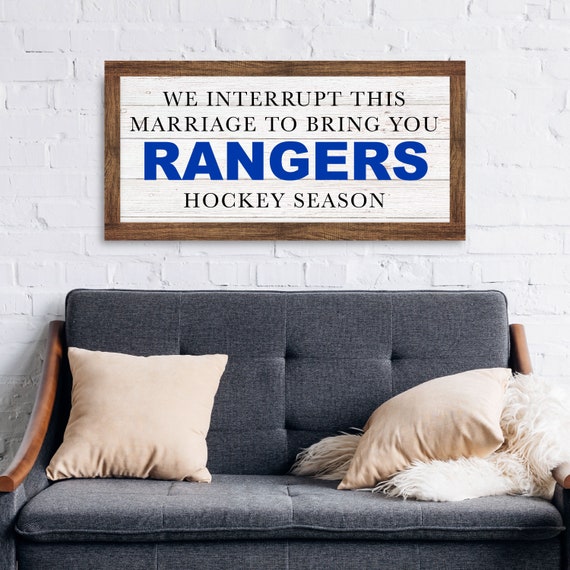 New York Rangers Inspired Hockey Sign Mancave Decor Framed | Etsy