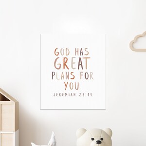 God Has Great Plans for You Jeremiah 29:11 Religious Nursery Canvas ...