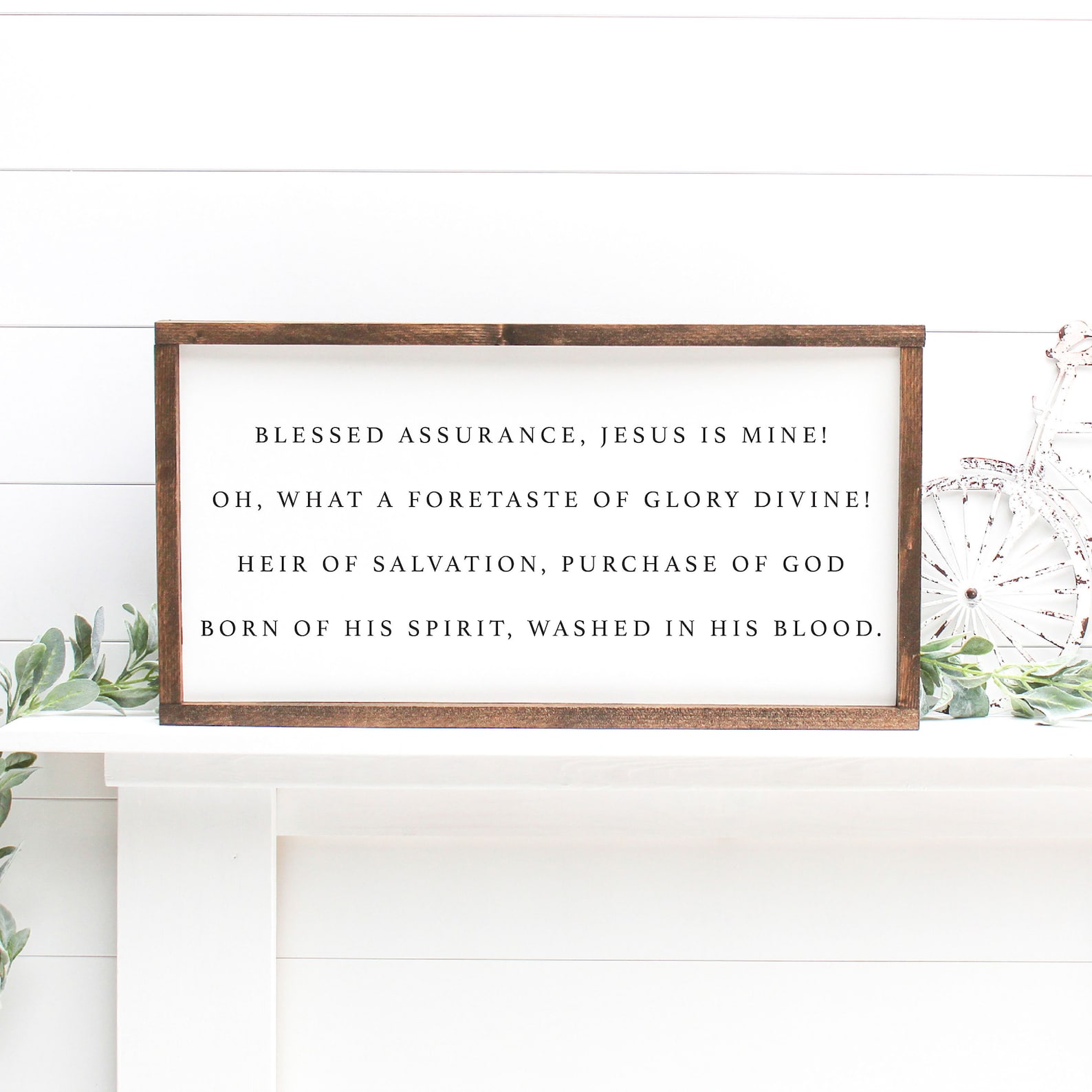 Blessed Assurance Jesus is Mine Framed Canvas Wall Decor - Etsy