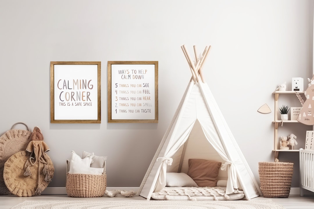 Calming Corner (2) Two Print Bundle - Neutral Gender Kids Wall Art ...
