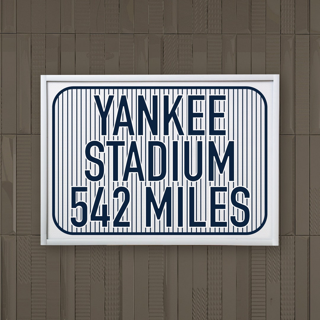 NY Yankees Striped Stadium Sign — Baseball Uniform Sign, Framed Canvas ...