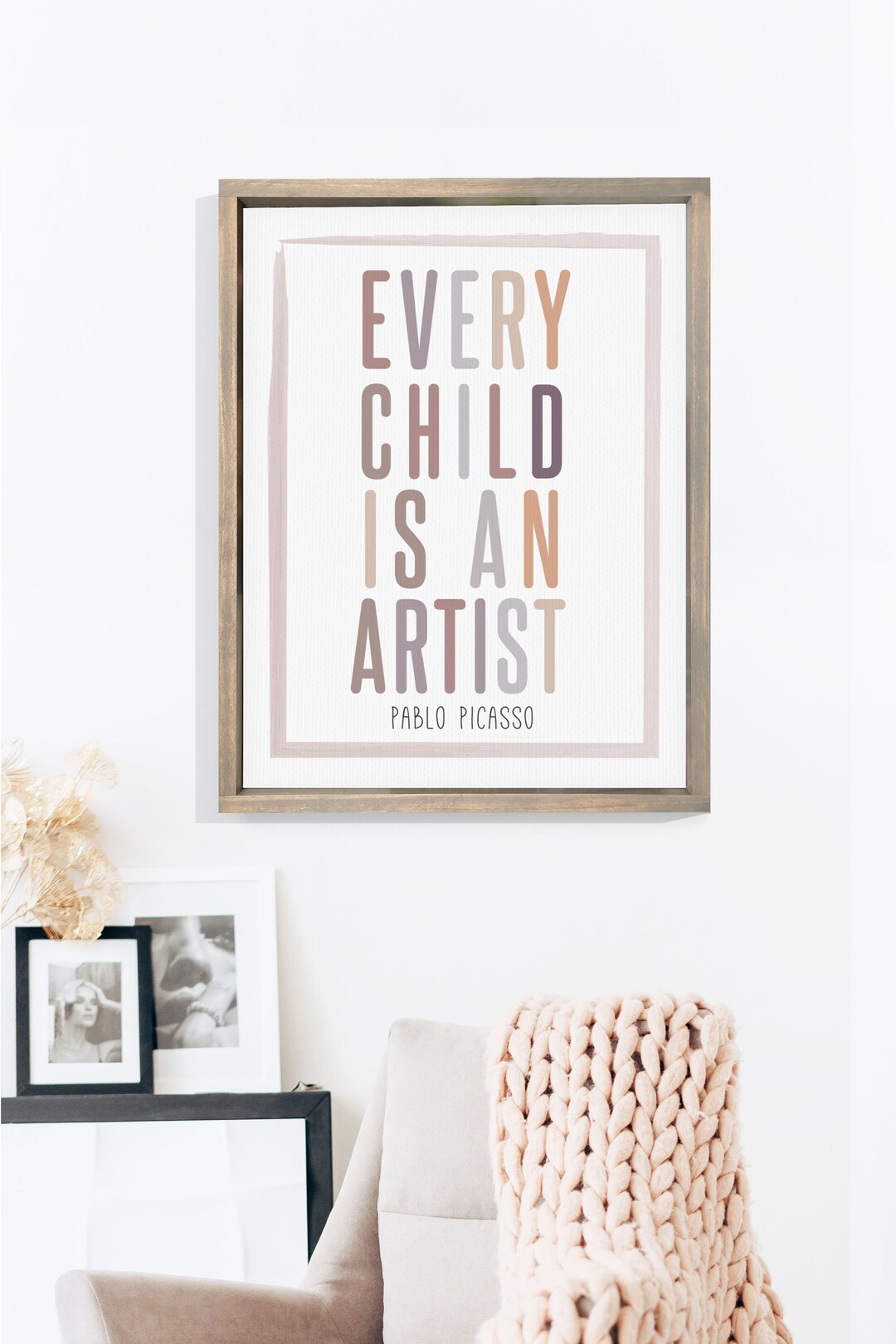 Every Child is an Artist - Picasso, Neutral Kids Fun Time Wall Art ...