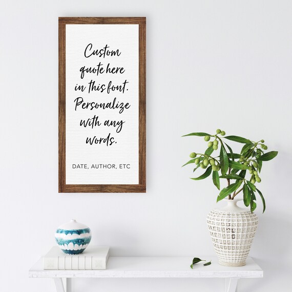 Custom Quote Print Framed Canvas Multiple Sizes Background - Etsy