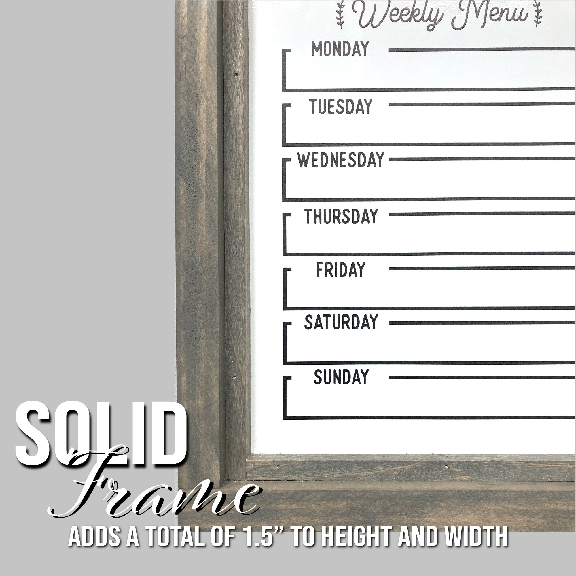 Weekly Meal Plan Whiteboard – Let's Eat Menu Board, FRAMED Customizable ...