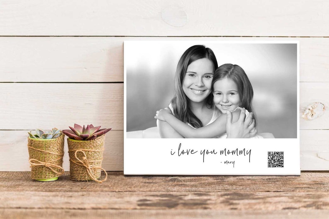 Voice Recording Gift With QR Code and Photo Printed on Canva — Framed ...