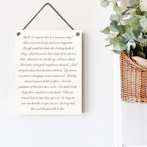Custom Poem Printed on Canvas — Framed, Unframed & Rope Board, Your ...