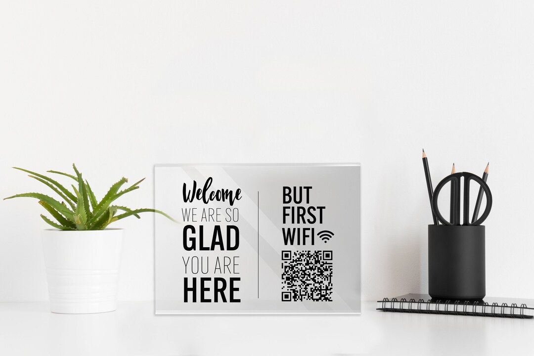 Custom Acrylic Wifi Plaque — Scan Me QR Code Display With Clear Custom ...