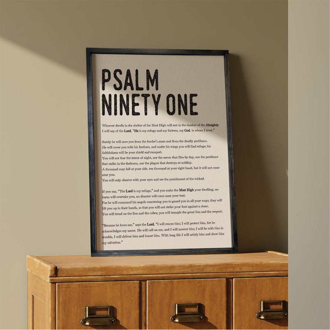 Psalm Ninety One — Motivational Bible Verse, Entryway Decor, Welcoming ...