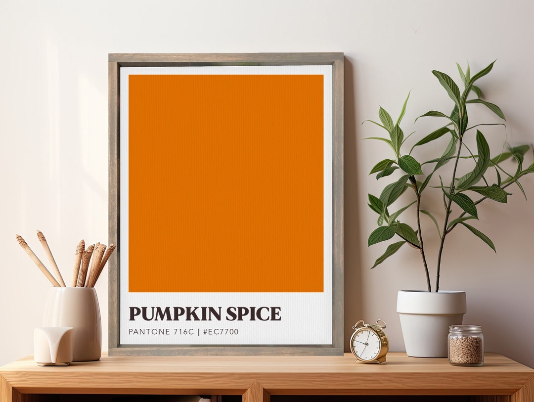 Pumpkin Spice Autumn Pantone Color Print Fall Decor, Framed Canvas ...
