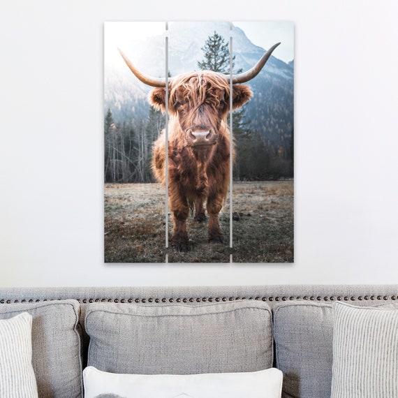 Highland Cow on Hanging Pallet Cute Cow Home Decor Farmhouse | Etsy