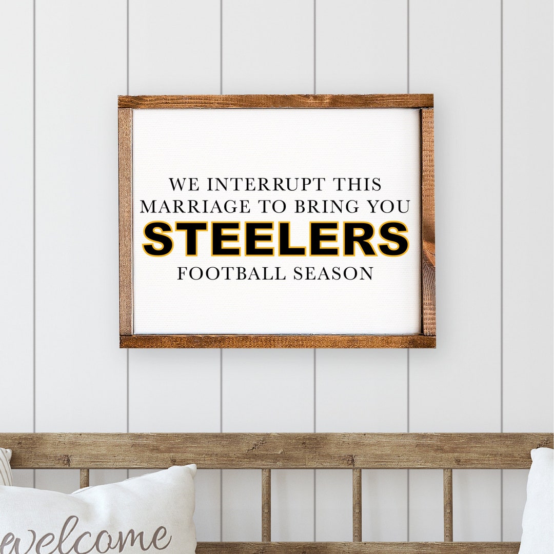 Pittsburgh Steelers Inspired Football Sign, Mancave Decor, Framed ...