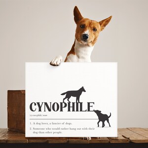Cynophile Definition — Print on Canvas, Funny Dog Print, Dog Wall Art ...