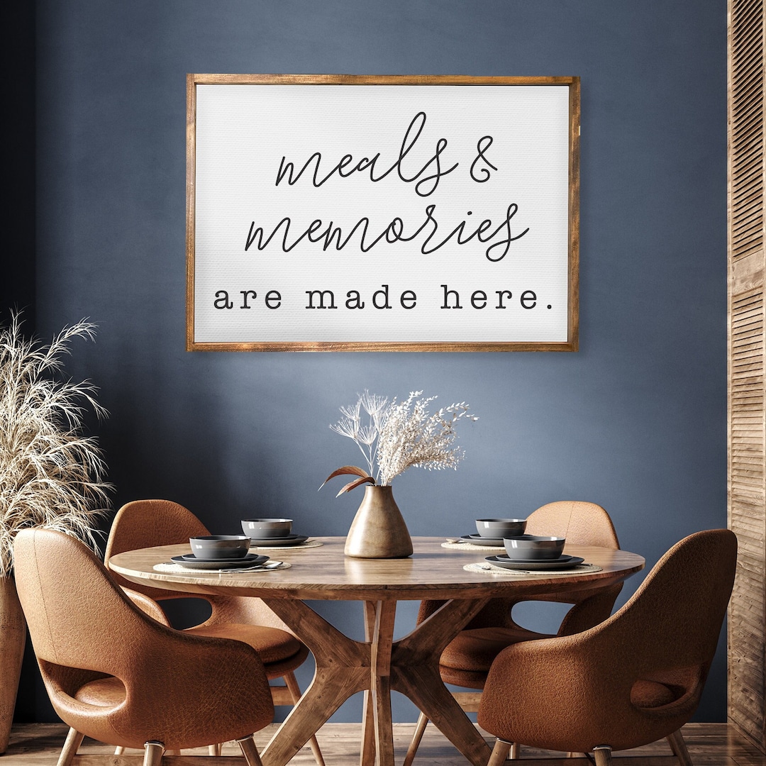 Meals and Memories Are Made Here — Framed Canvas Wall Decor, Background ...