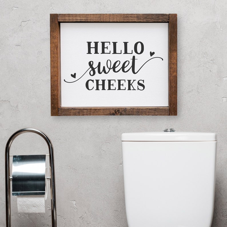 Hello Sweet Cheeks Bathroom Decor Funny Bathroom Wall Decor - Etsy