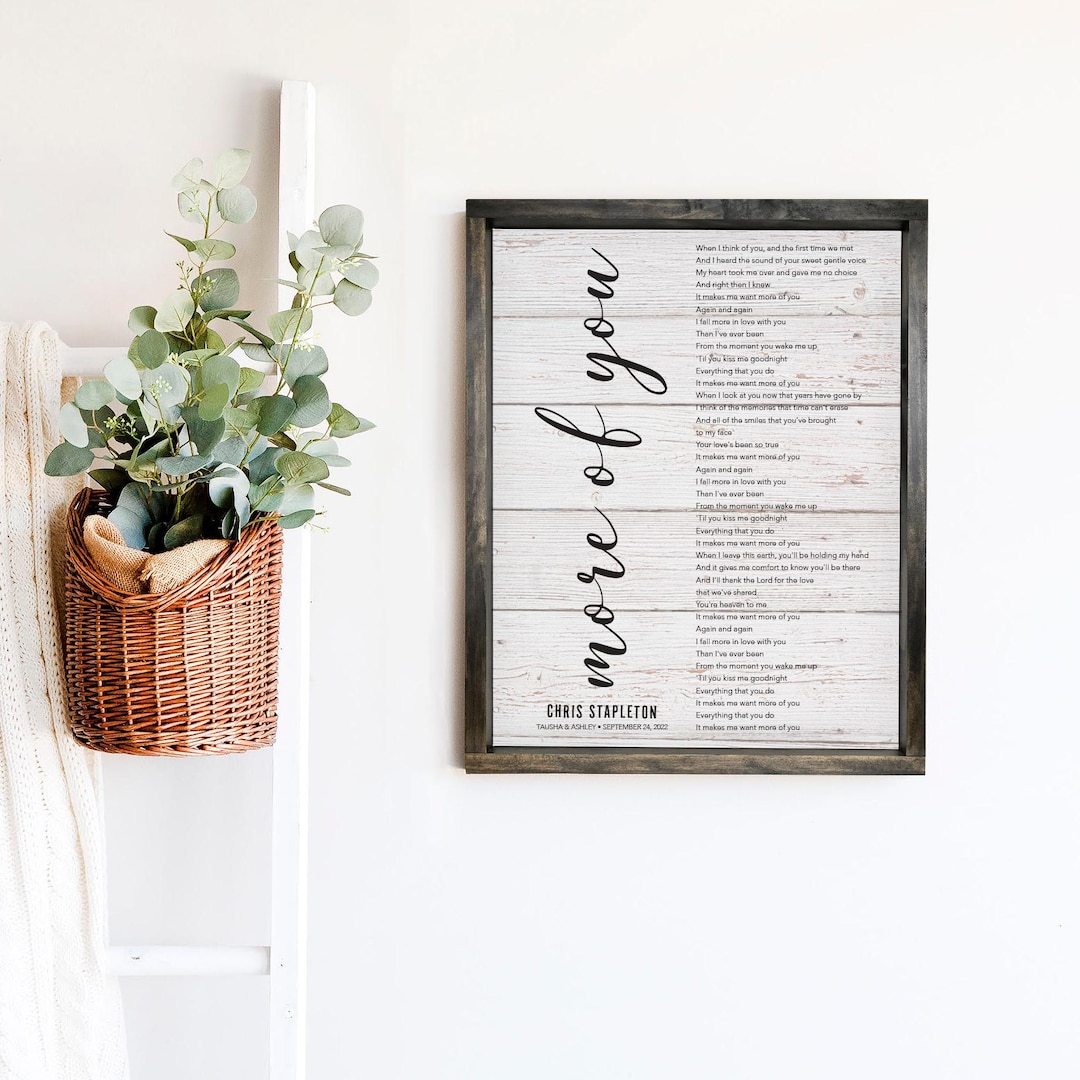 Custom Song Lyrics Print on Canvas, Add Names + Date, Favorite Song ...
