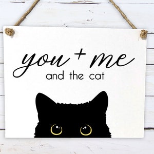 You + Me...and the Cats - Personalized Cat Print on Canvas, Funny Cat ...