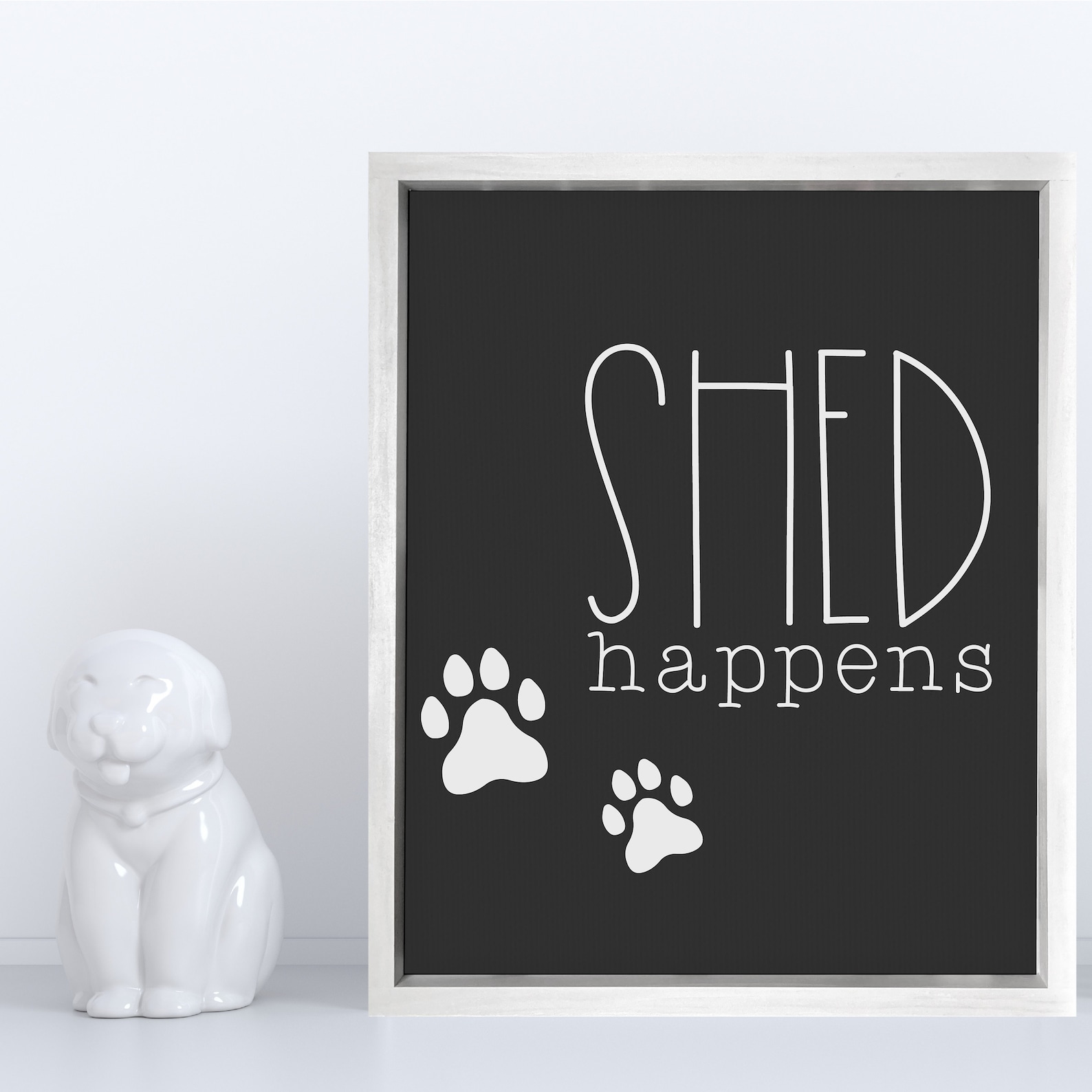 Shed Happens — Framed Canvas Wall Decor, Background Color & Stain ...