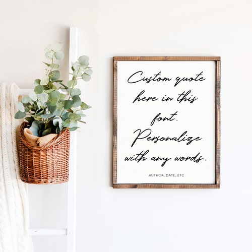 Custom Quote Print Framed Canvas Multiple Sizes Background - Etsy