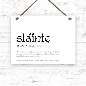Sláinte Definition — St Patrick's Day Decor, Celtic Signs, Irish ...