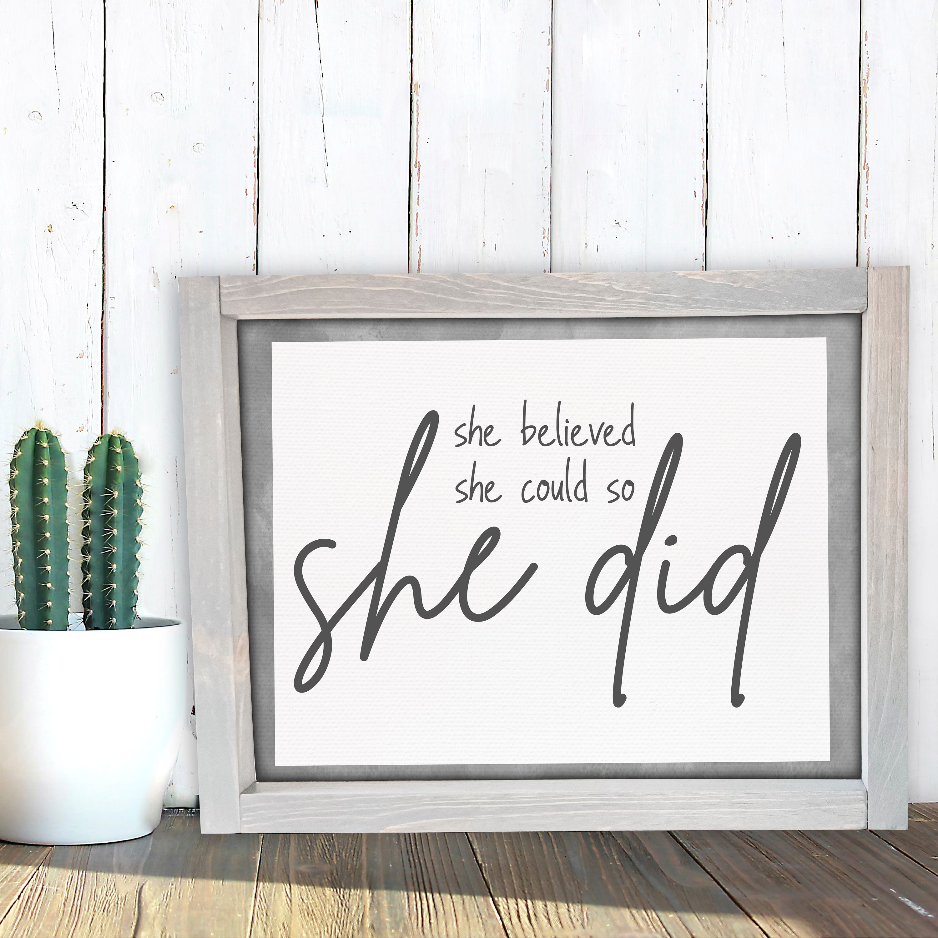 She Believed She Could so She Did Motivational Girl Power - Etsy