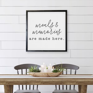Meals and Memories Are Made Here — Framed Canvas Wall Decor, Background ...