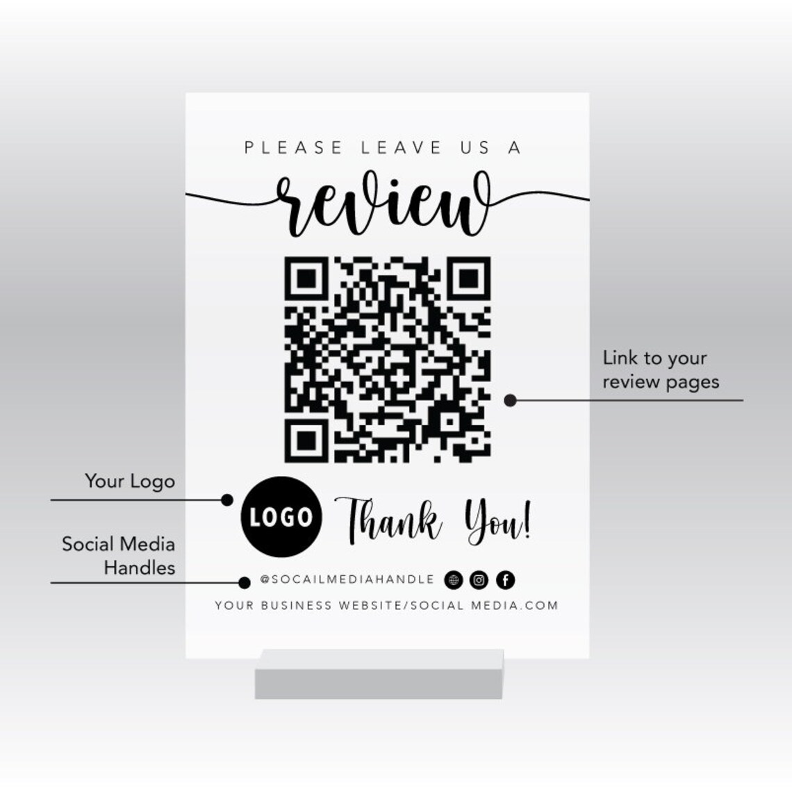 Please Leave Us A Review — Custom QR Code Acrylic Display, Easy Online ...