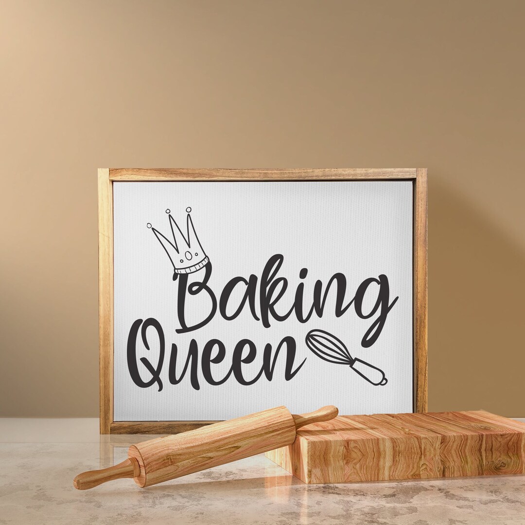 Baking Queen — cute Fun Kitchen Wall Signs, Framed Canvas Farmhouse ...
