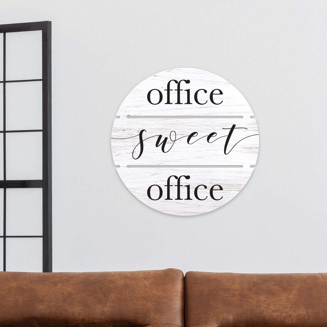 Office Sweet Office, Cute Office Wall Decor, Faux Whitewashed Wood ...