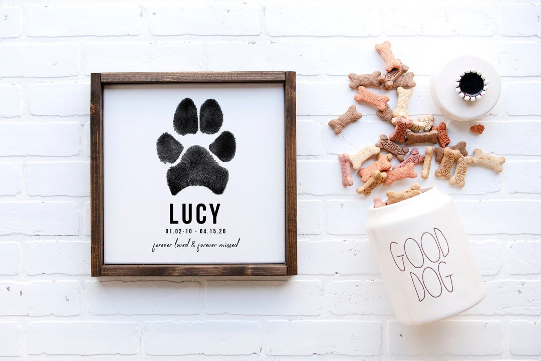 Ink Paw Print Memorial - Custom Paw Print Photo + Name, Date, & Quote ...