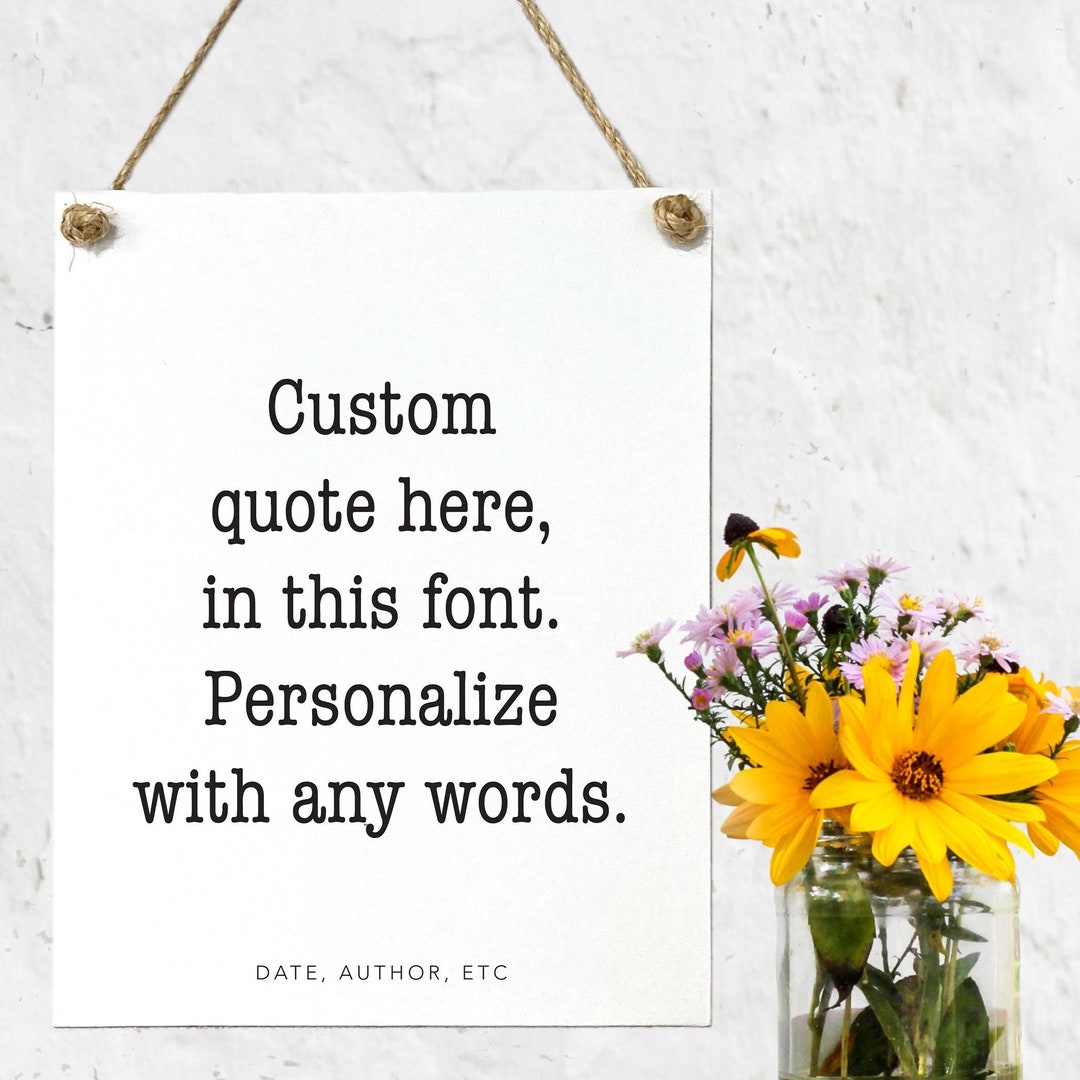 Personalized Canvas Wall Art, Custom Quote Print, Typewriter Rope ...