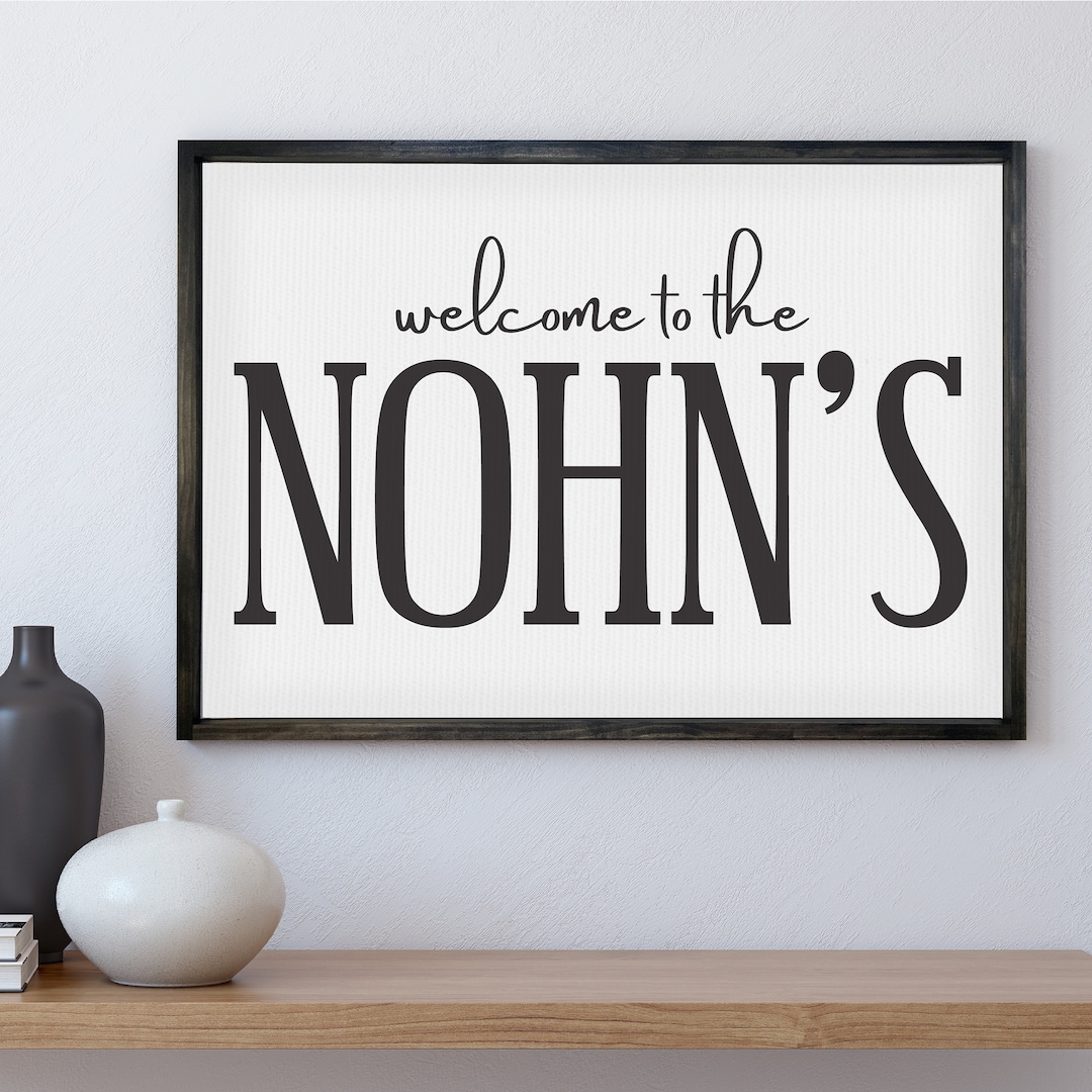 Custom Framed Canvas Welcome Sign — Farmhouse Inspired Decor, Family ...