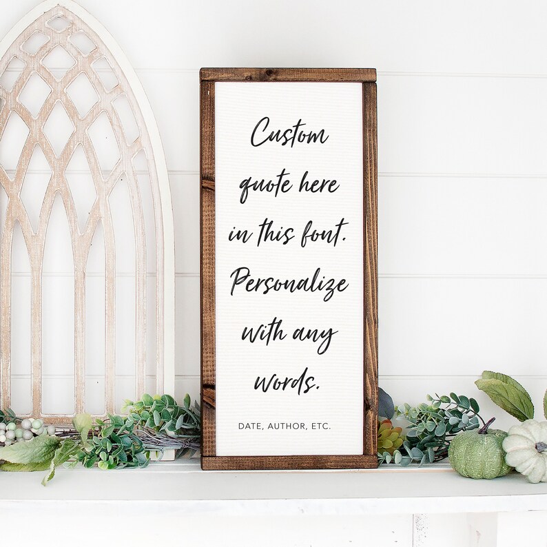 Custom Quote Print Framed Canvas Multiple Sizes Background - Etsy