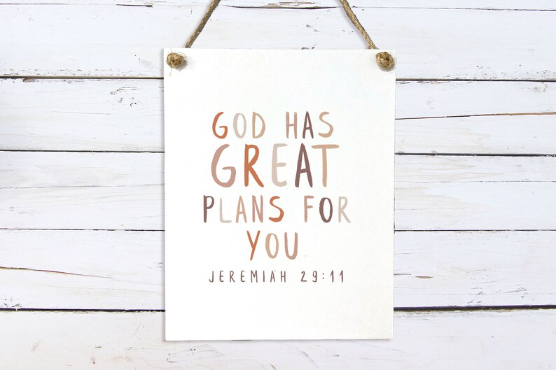 God Has Great Plans for You - Jeremiah 29:11 — Religious Nursery Canvas ...