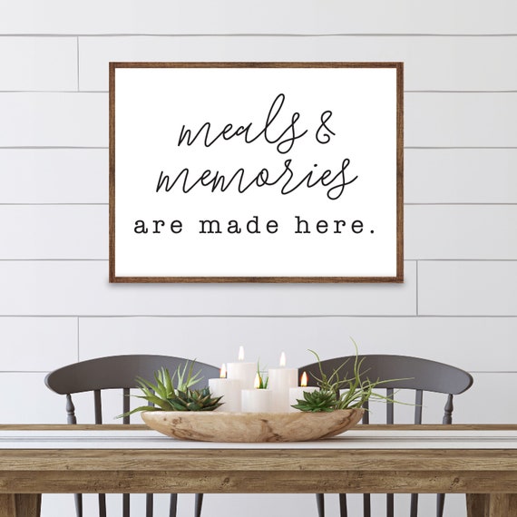 Meals and Memories Are Made Here Framed Canvas Wall Decor | Etsy