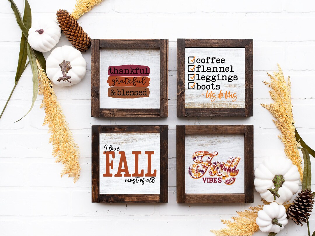 Fall Decor Art, Framed Canvas, Autumn Decor, Tiered Tray Decor - Etsy