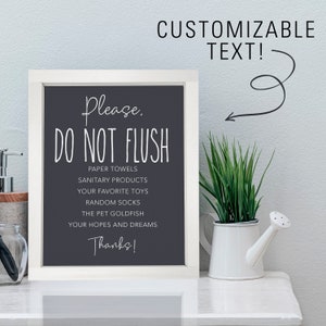 Please Do Not Flush...— Funny Bathroom Rules Canvas, Toilet Humor ...