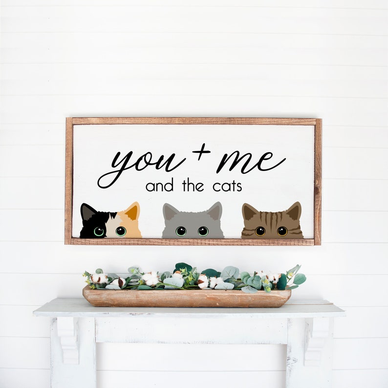 You Me...and the Cats Personalized Cat Print on Canvas - Etsy
