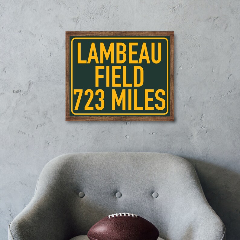 Green Bay Packers Lambeau Stadium Sign — Sports Sign, Man Cave Sign ...