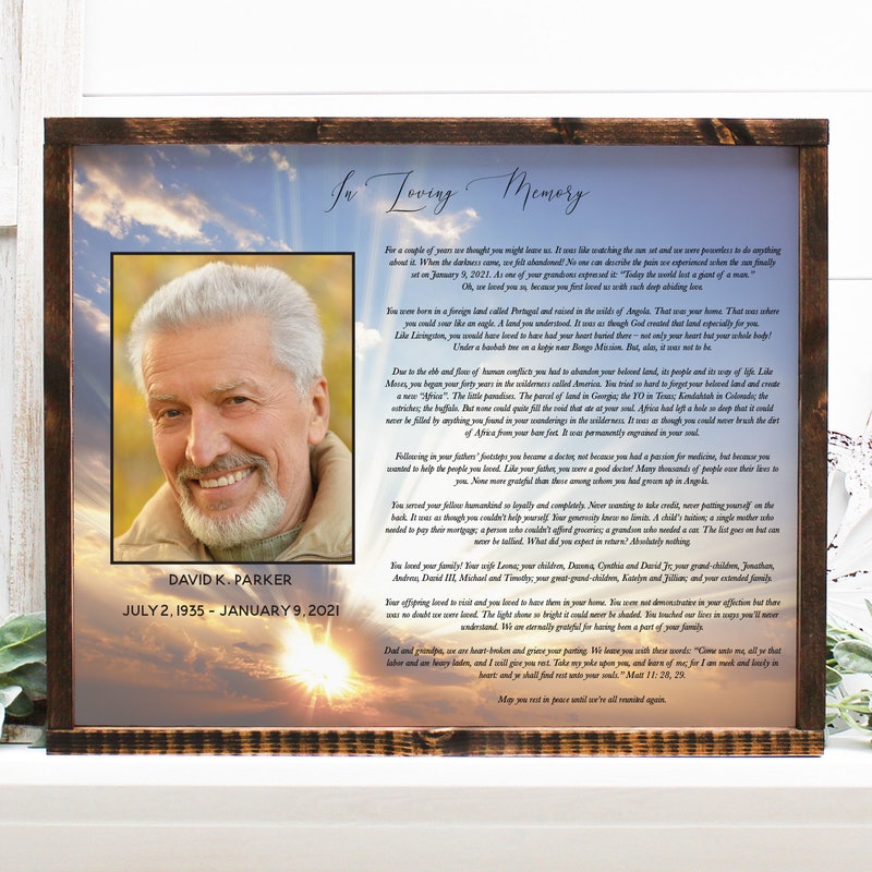 Memorial Photo Frame - Etsy
