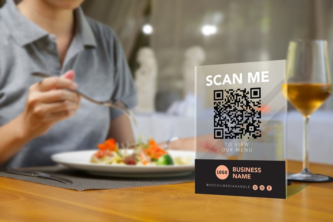 Scan Me to View Our Menu — QR Code Custom Acrylic Business Display ...