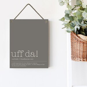 Uff Da Definition — Funny Midwestern Humor Wall Decor, Farmhouse Framed ...