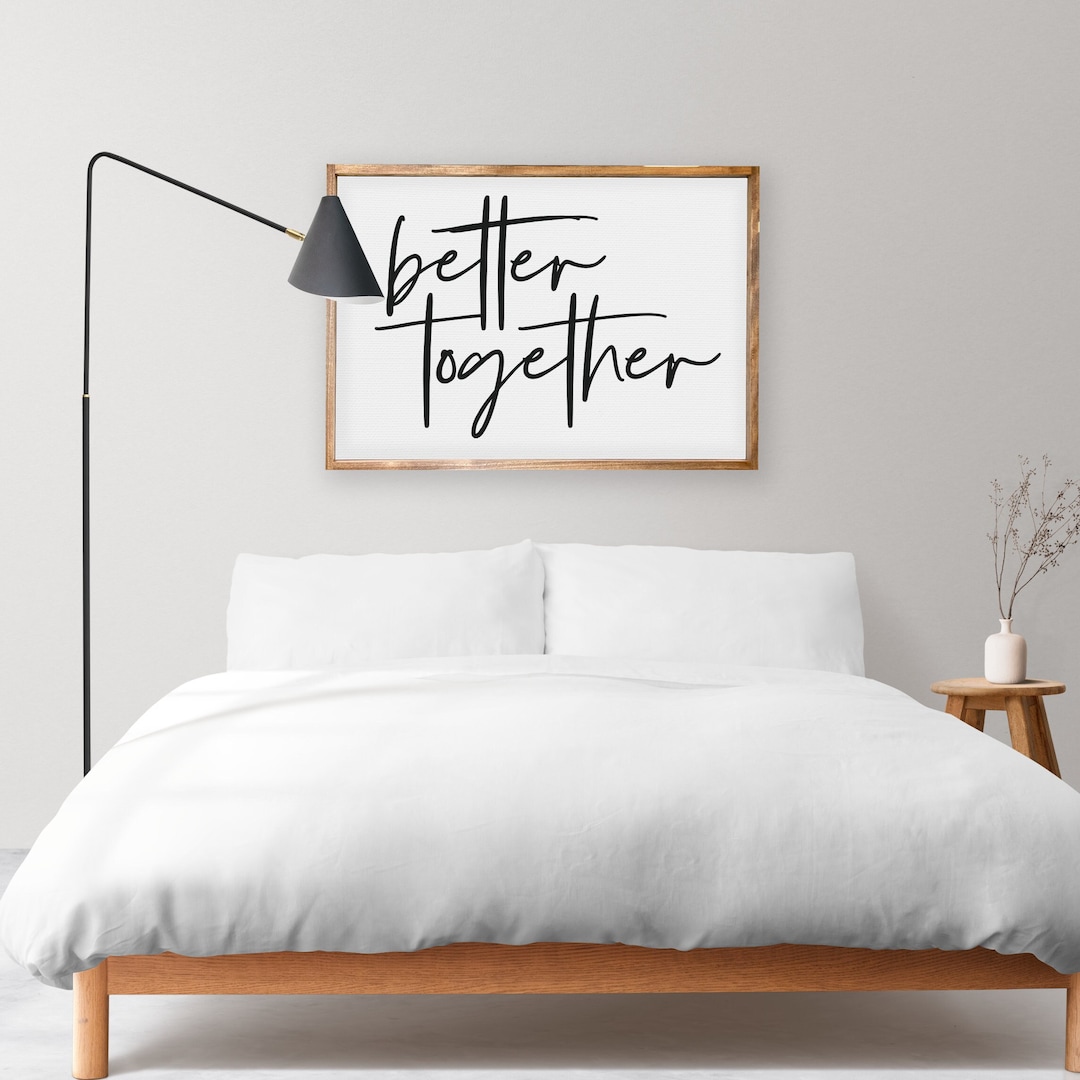 Better Together — Framed Canvas Wall Decor, Background Color & Stain ...