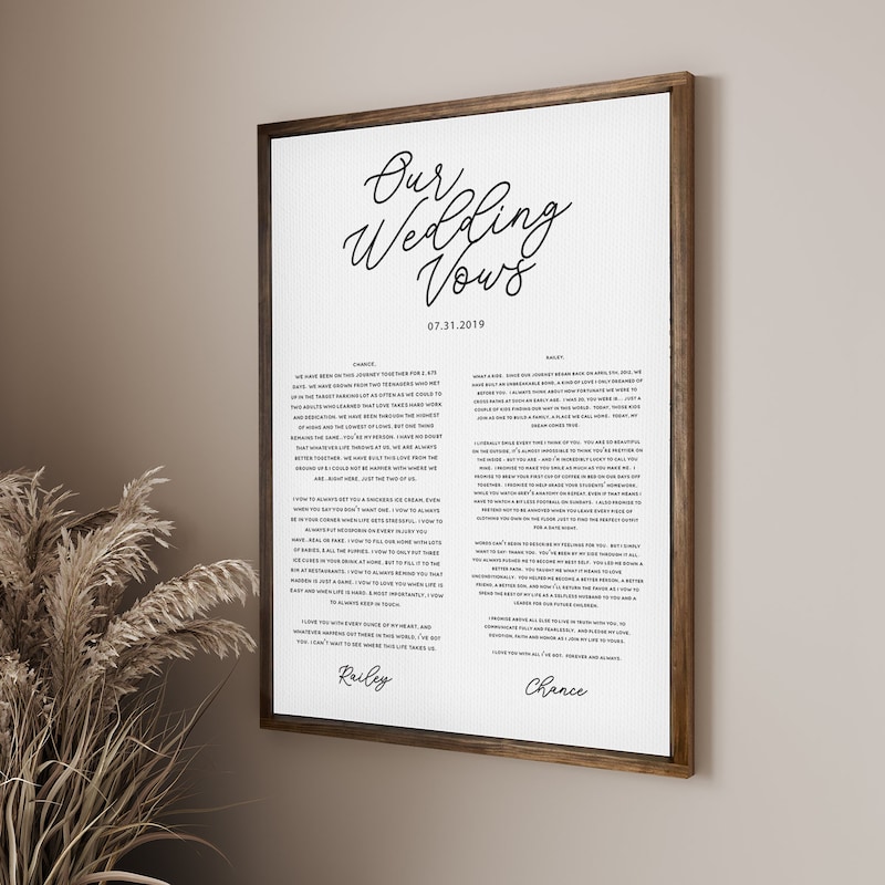 Wedding Vows Canvas Set - Etsy