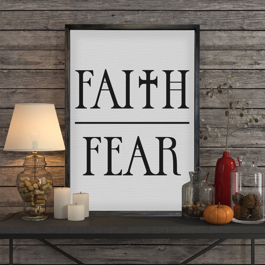 Faith Over Fear Gothic Traditional Decor, Motivational Bible Verses ...