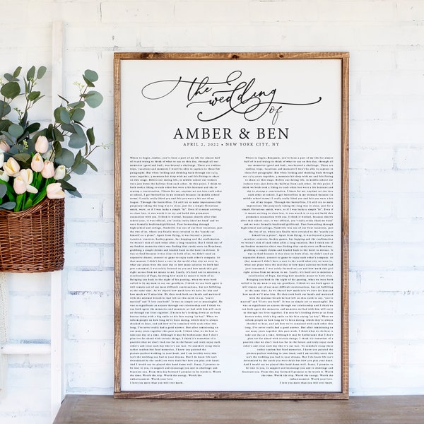 Wedding Vows Framed - Etsy