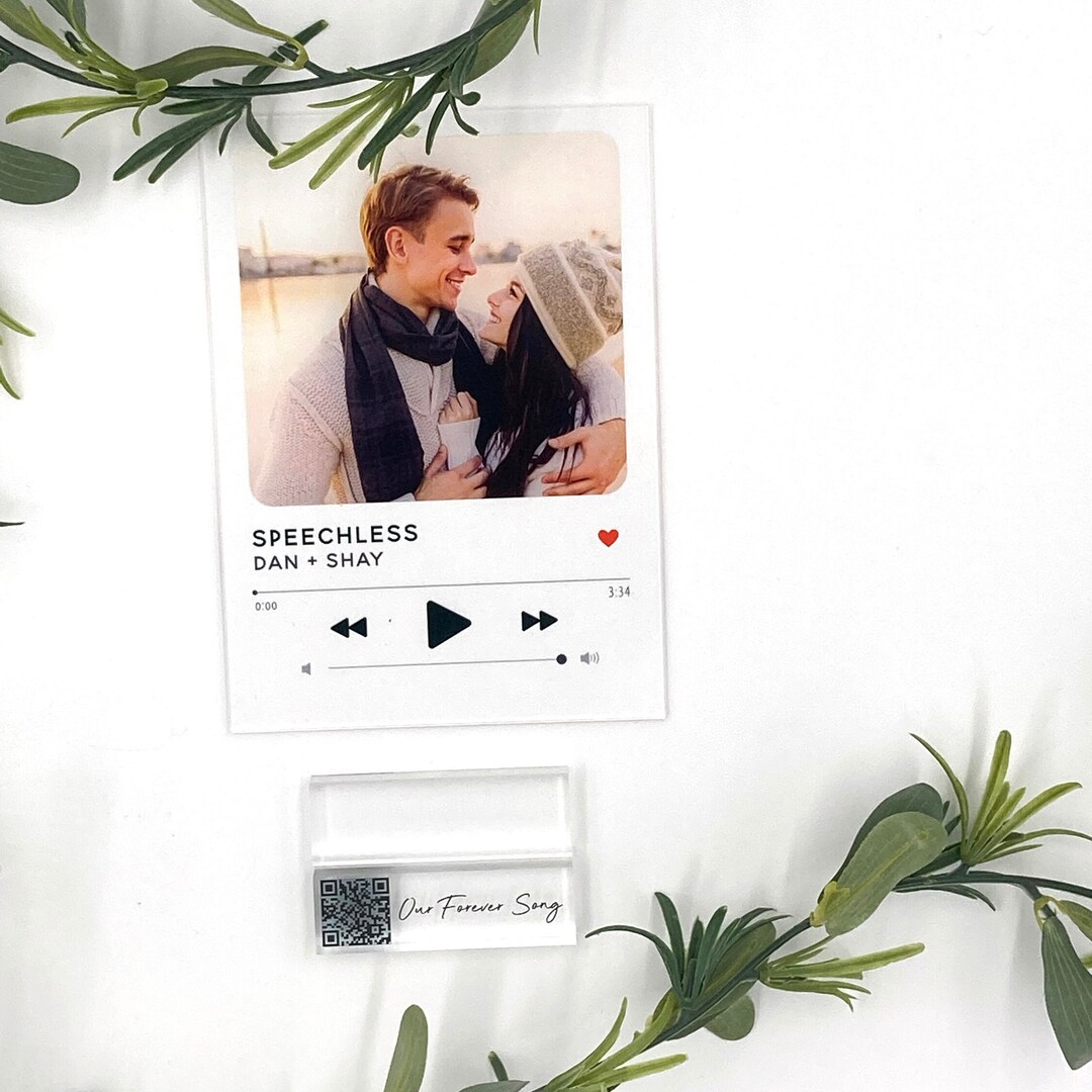 Custom Acrylic Music Plaque — Personalized Photo, Play Song With QR ...